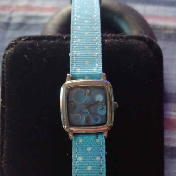 XHT | Accessories | Blue Polka Dot Square Face Watch Nwot | Poshmark